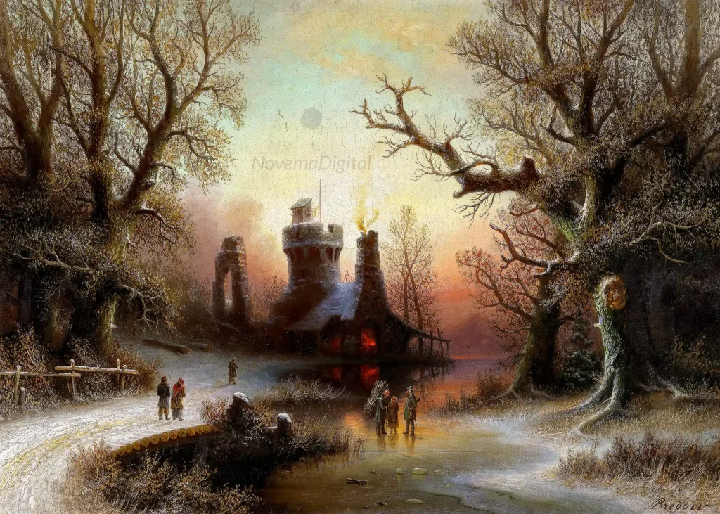 Albert Bredow - A Winter Evening (1800s) | Novema Digital