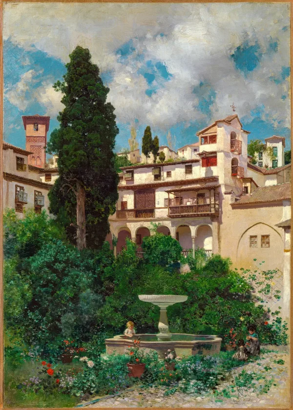 Martín Rico Y Ortega - A Spanish Garden (1871) | Novema Digital